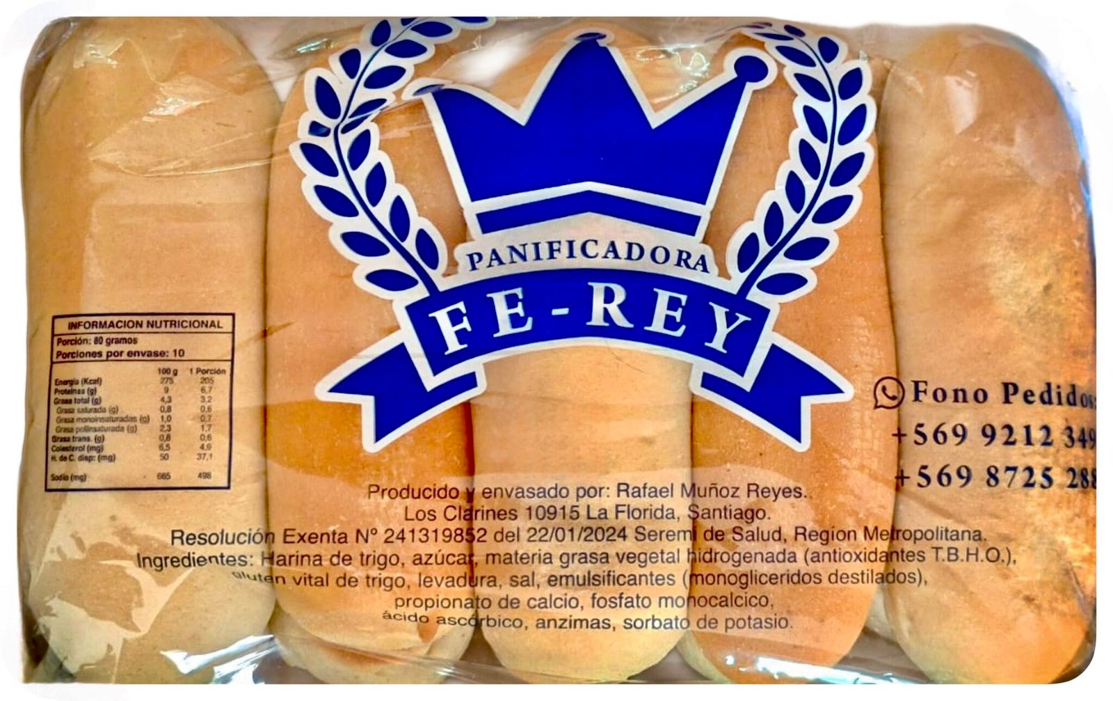 Pan de Completo 10 un. – Panificadora Fe Rey